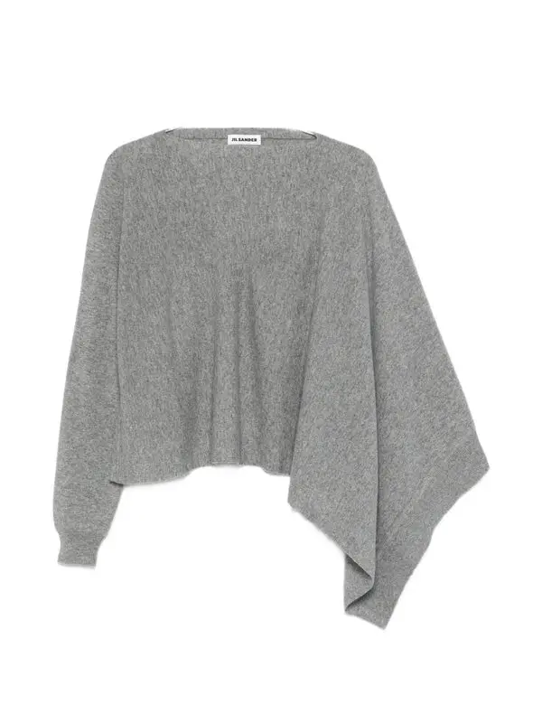 JIL SANDER Asymmetrical Virgin Wool Sweater - Grey