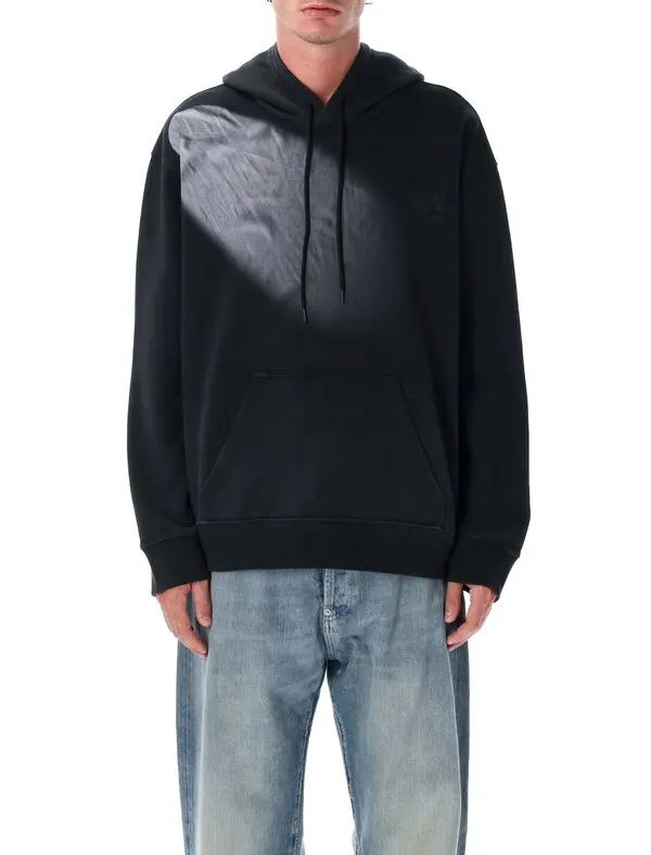 MAISON MARGIELA Cotton Oversized Hoodie With Graphic Print - Black