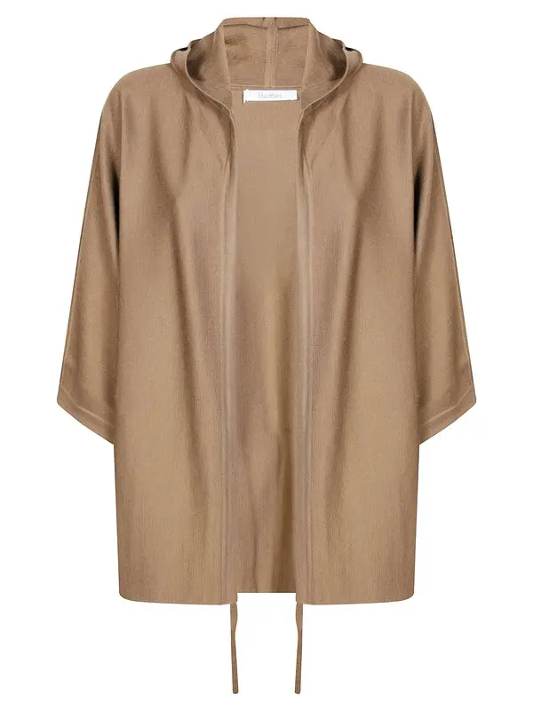 Max Mara Aster Hooded Drawstring Cardigan - Marrone