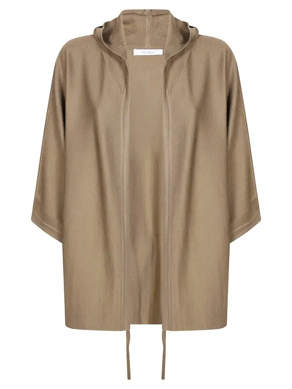 Max Mara Aster Hooded Drawstring Cardigan - Marrone