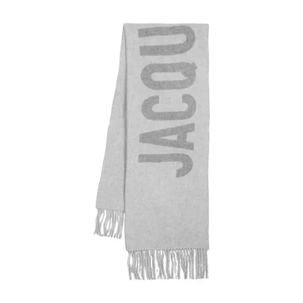 Jacquemus Elegant Textured Square Scarf - Grey