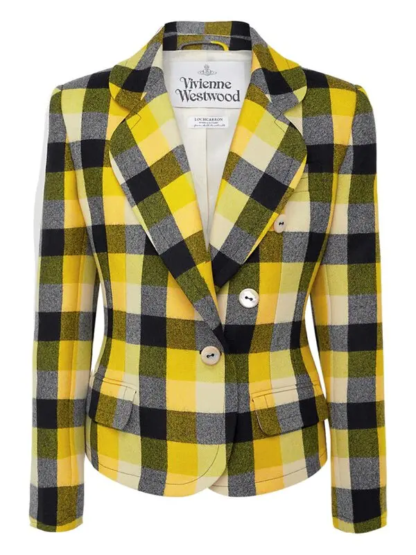 VIVIENNE WESTWOOD Georgia' Single-breasted Wool 'pixel' Check Blazer - Multicolour