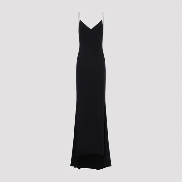 TOM FORD Silk Chain Embroidered Satin Maxi Dress - Black