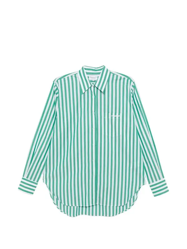 HUNZA Embroidered Detail Mini Shirt With Chest Pocket - Green