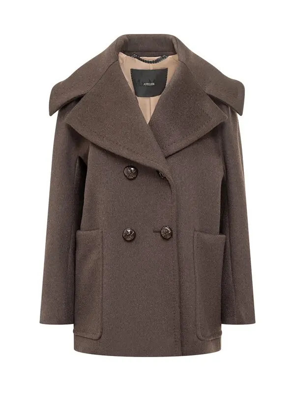 Max Mara Elegant Cashmere Double-breasted Jacket - Marrone
