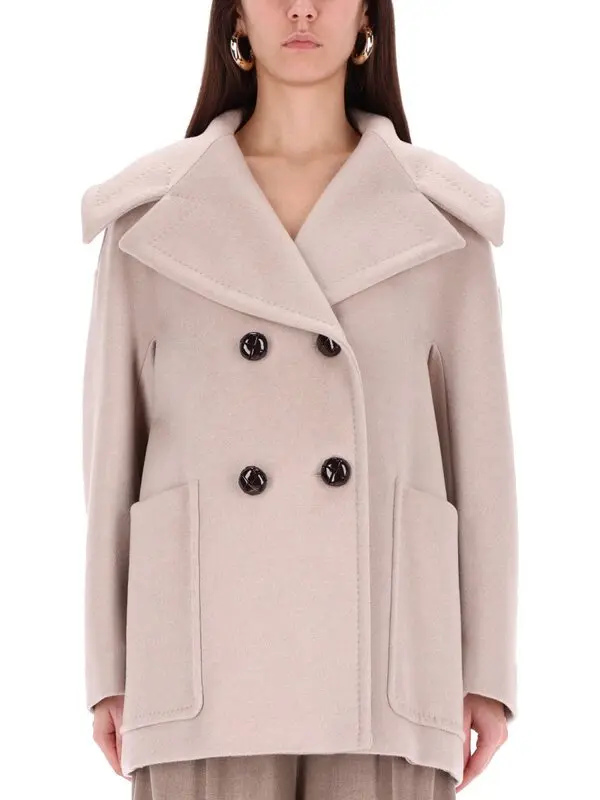 Max Mara Double-breasted Cashmere Coat - Beige