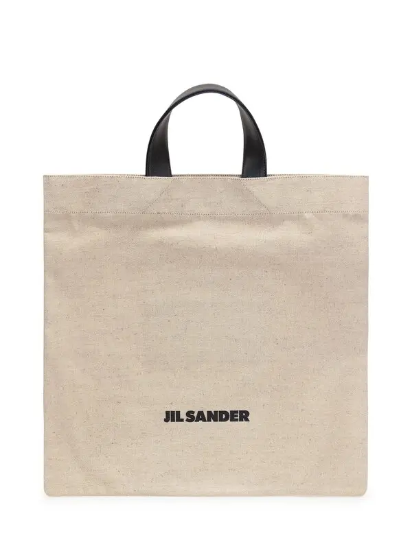 JIL SANDER Square Tote Handbag - Natural