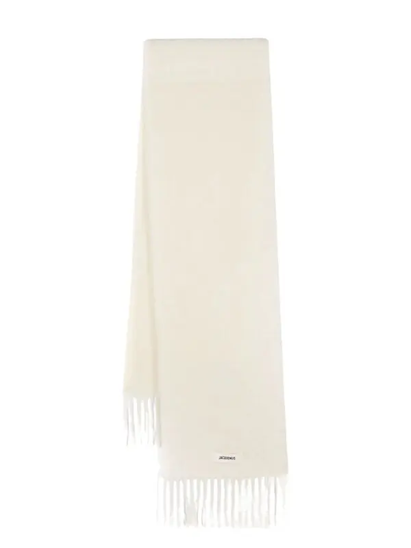 Jacquemus Fringed Wool-blend Scarf - White