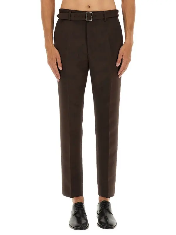 MAISON MARGIELA Belted Virgin Wool Blend Trousers