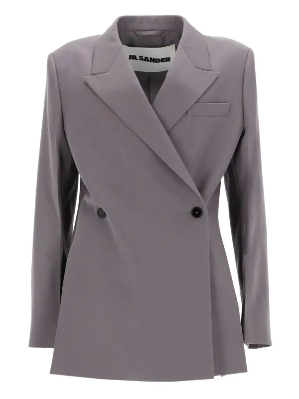 JIL SANDER Double-breasted Wool Gabardine Blazer