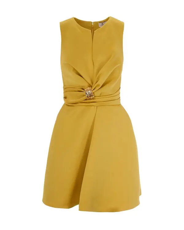 Elisabetta Franchi Sleeveless Knotted Detail Mini Dress - Sun