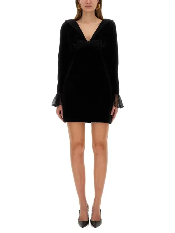 Nina Ricci Mini Dress With Bow Detail - Black