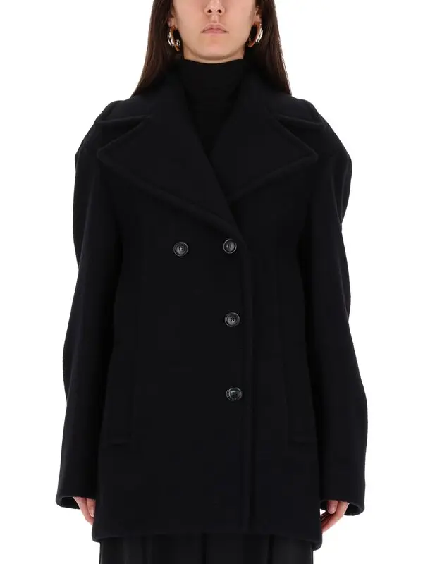 Sportmax Adamo Double Breasted Tailored Virgin Wool Blazer - Black