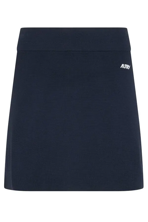 AUTRY Mini Knit Skirt With Side Stripes - Blue