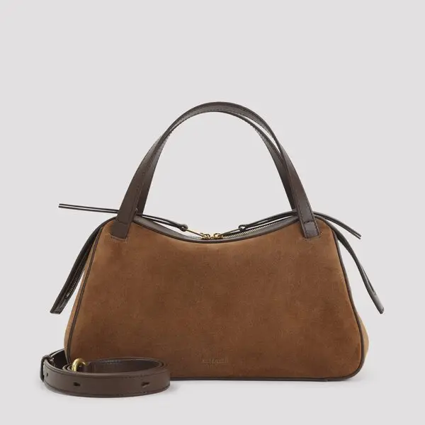 JIL SANDER Suede And Calf Leather Shoulder Bag - Brown