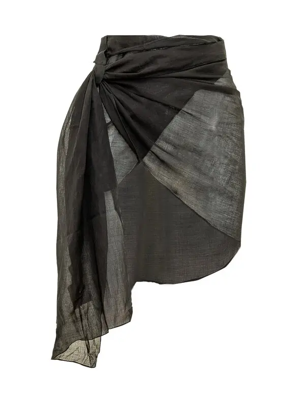 KATE CATE Mini Kim Sarong Shorts - Black