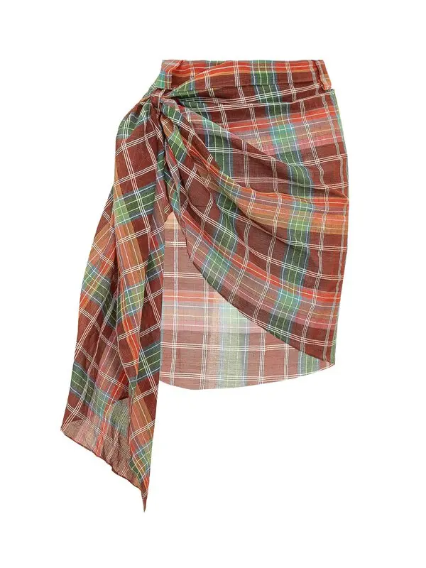 KATE CATE Mini Kim Sarong Shorts - Brown