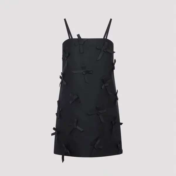 JIL SANDER Duchess Bow-embellished Mini Dress - Black
