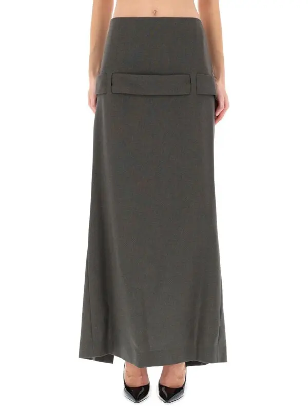 JEAN PAUL GAULTIER Maxi Skirt With Pocket Detail - Grey