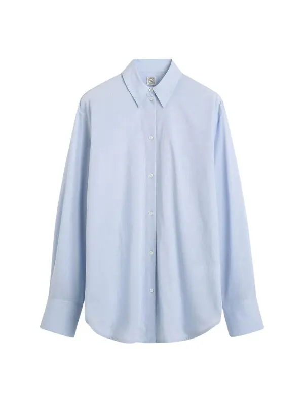 TOTEME Linen Blend Shirt With Frayed Hem
