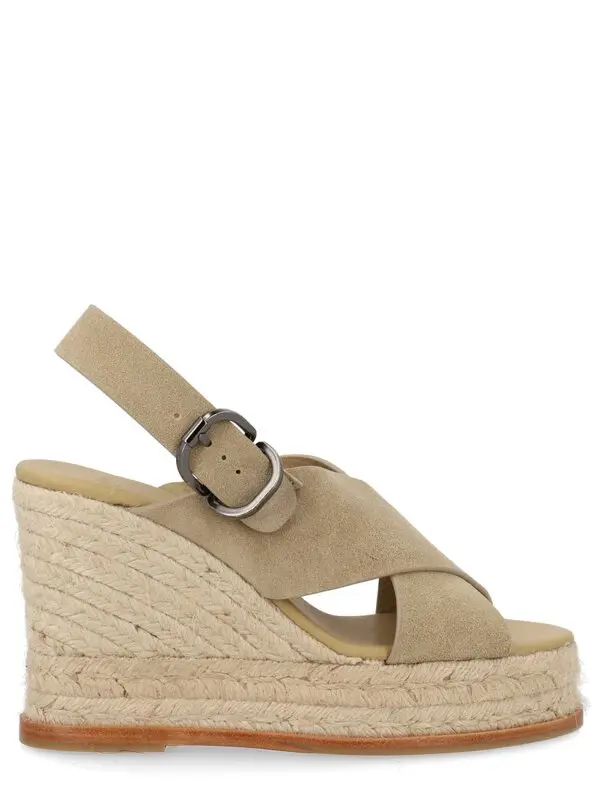 CastaÑer Espadrille Wedge Sandal With Buckle Strap - Beige