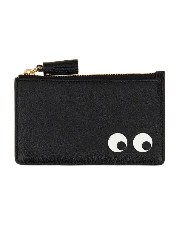 ANYA HINDMARCH Mini Wallet With Eye Design 8 Cm X 13 Cm - Black