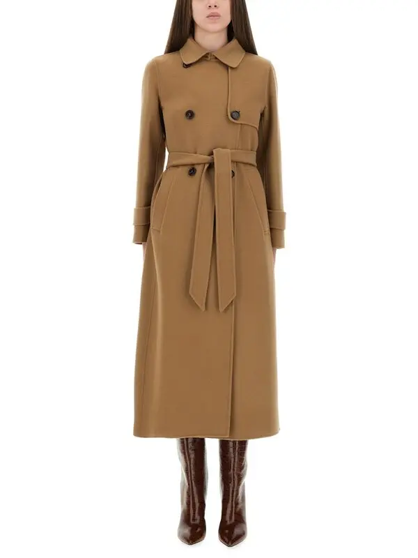 Max Mara Sem Double-breasted Long Coat - Beige