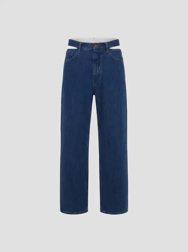JIL SANDER Medium Fit Tailored Trousers - Medium Denim