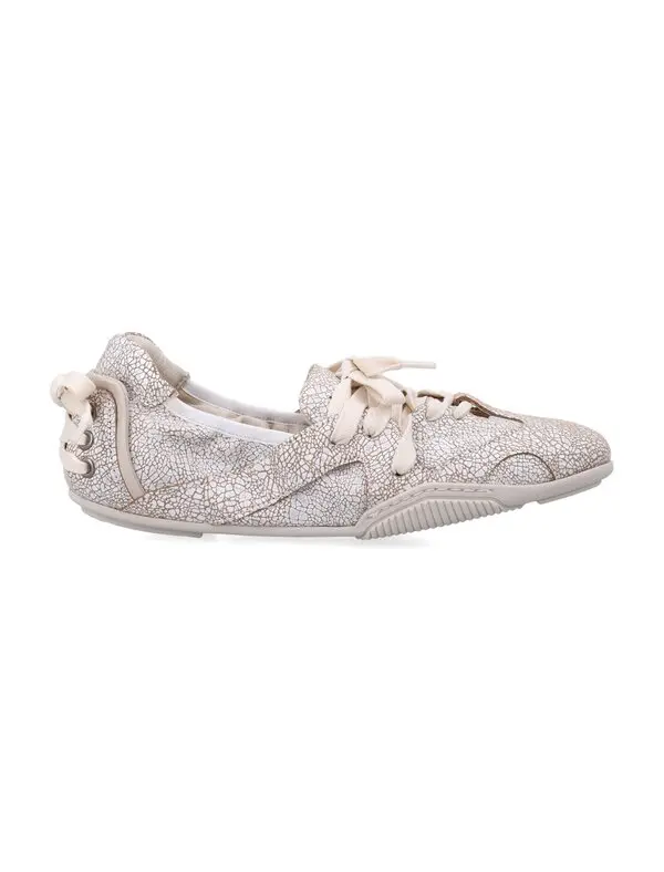Acne Studios Lace-up Leather Flats - Beige