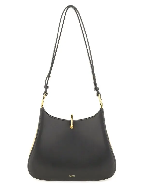 Rabanne Medium Ring Leather Bag - Black