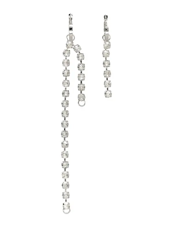 MAISON MARGIELA Rhinestone Drop Earrings - Silver