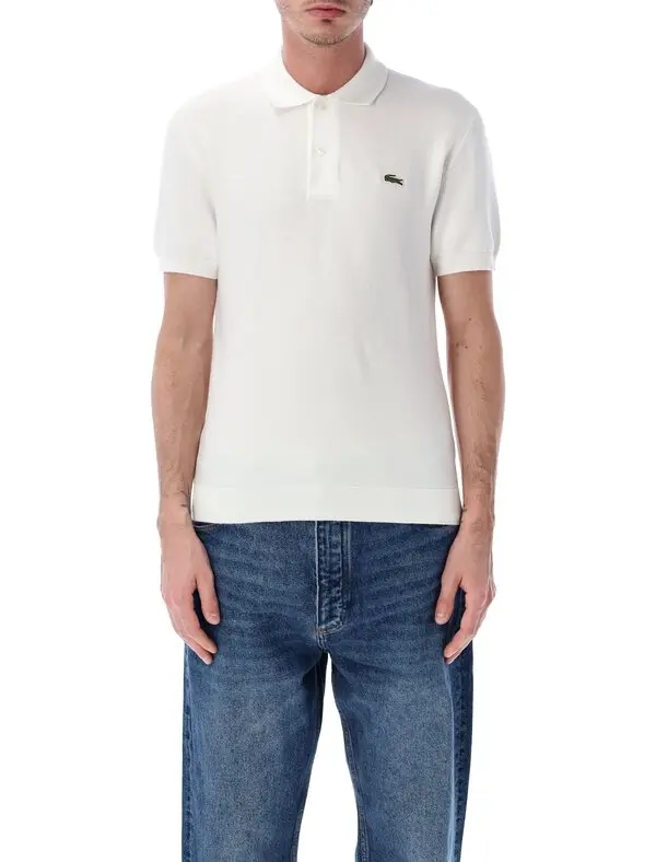 Lacoste Bouclé Knit Polo Classic Fit - White