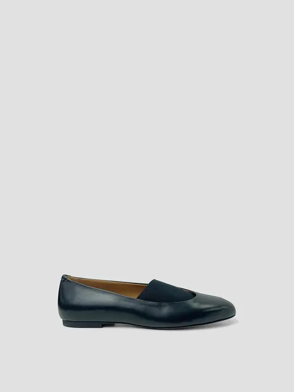 JIL SANDER Laser Cut Ballerina Flats With Ankle Strap Detail - Black