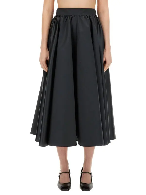 PATOU Volume Satin Midi Skirt - Black