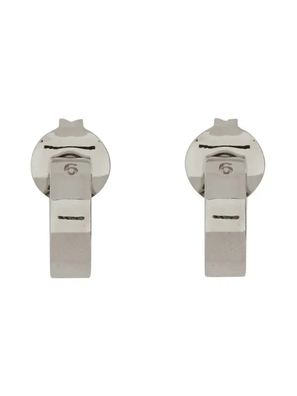 MAISON MARGIELA Logo Brass Earrings - Silver