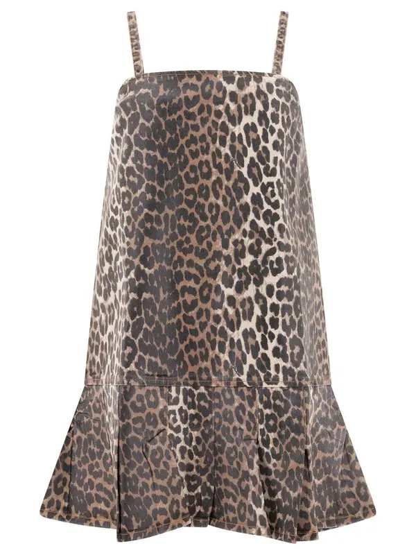 GANNI Mini Leopard Print Dress