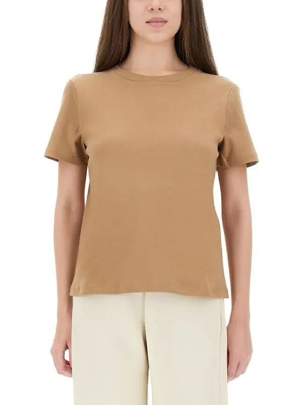 Max Mara Cotton Crewneck T-shirt - Beige
