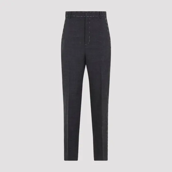 Moschino Wool Tailored Straight Leg Pants - Grey