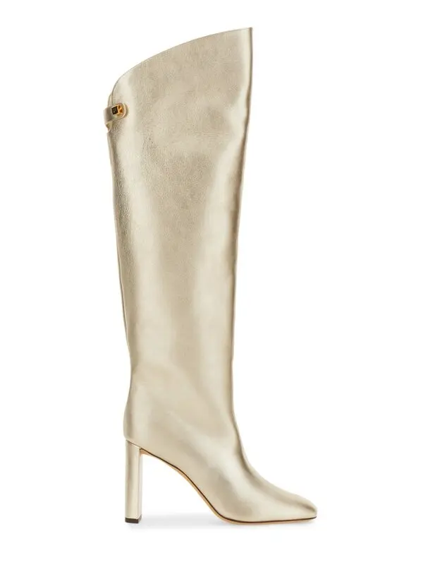 MAISON SKORPIOS Adriana Nappa High Heel Boots - Beige