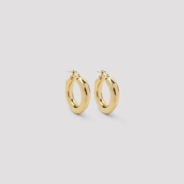 JIL SANDER Brass Hoop Earrings