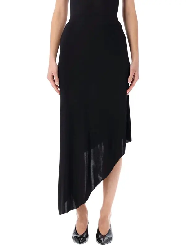 THE FRANKIE SHOP Mini Sheer Asymmetric Skirt - Black