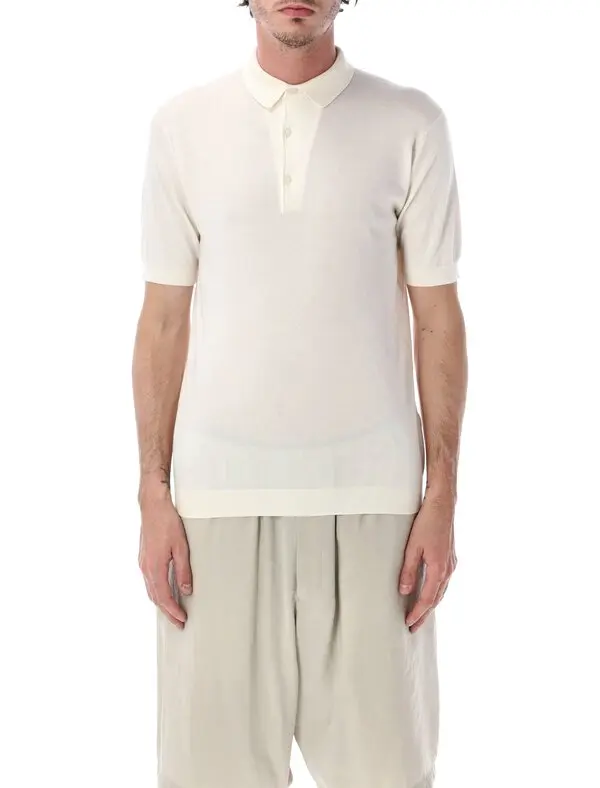 John Smedley Timeless Cotton Polo Shirt Size - Starch