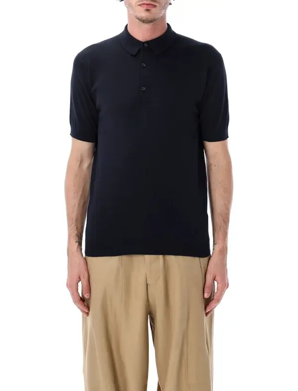 John Smedley Signature Knit Polo Shirt Size