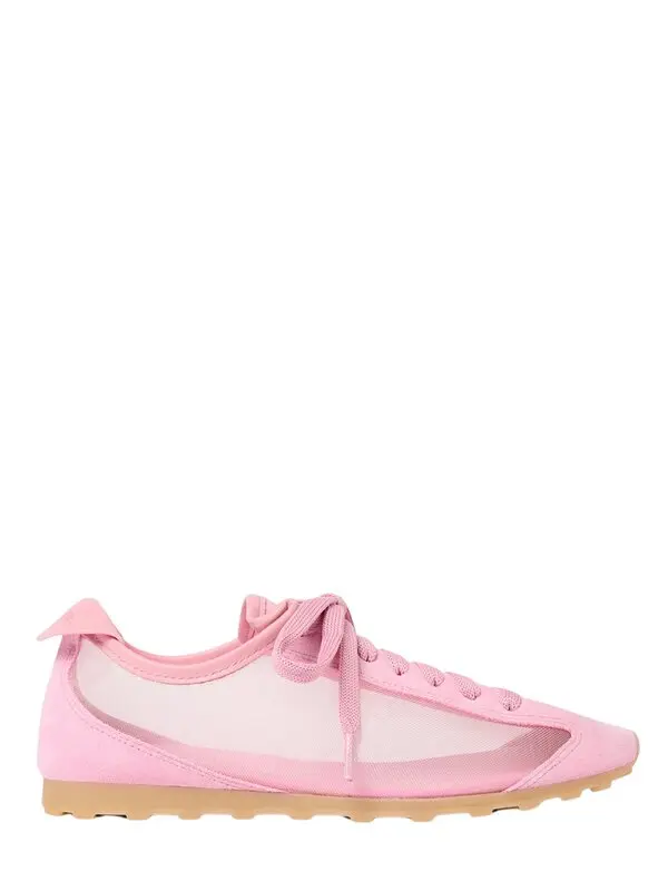 Jacquemus Mesh And Suede Lace-up Sneakers