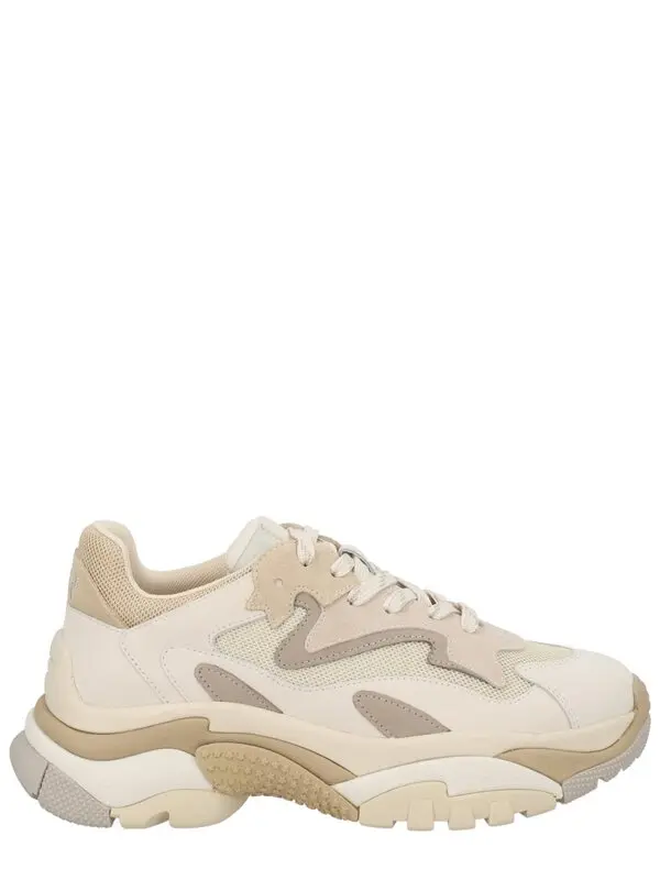 Ash Monster" Chunky Mesh-panel Lace-up Sneakers - Beige
