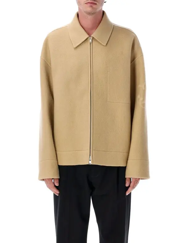 JIL SANDER Wool Zip-up Jacket - Cereal