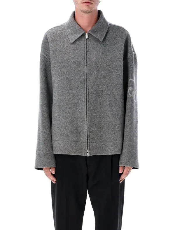 JIL SANDER Logo-detail Zip-front Jacket - Pebble