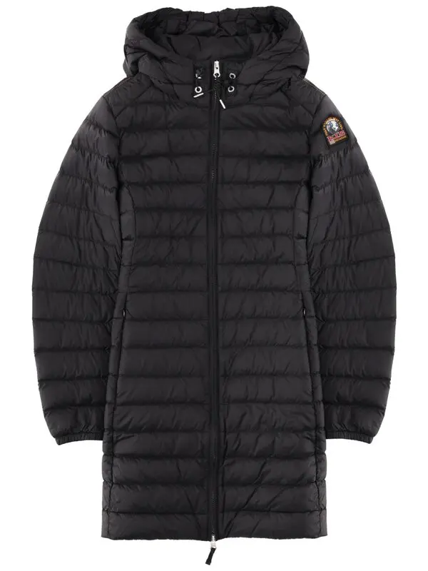 PARAJUMPERS Long Quilted Hooded Puffer Coat - Black