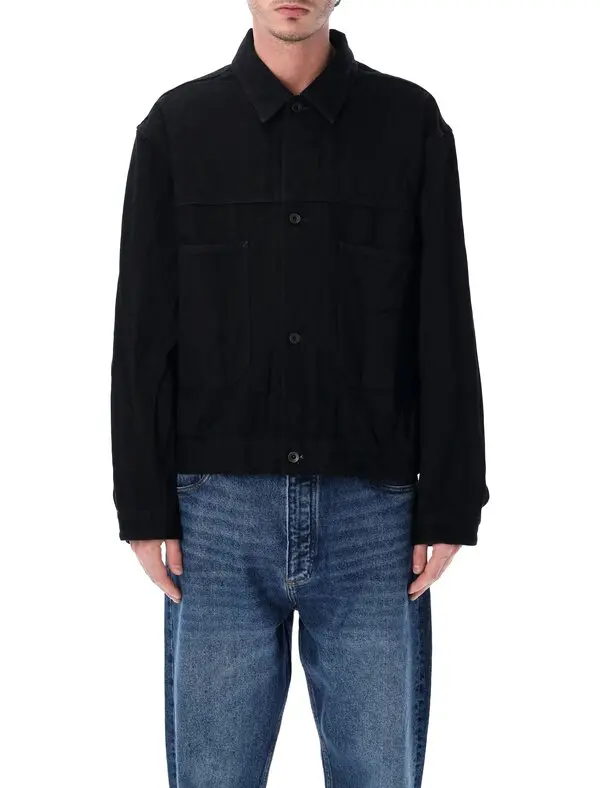 Studio Nicholson Nyle Crinkle Denim Jacket - Black