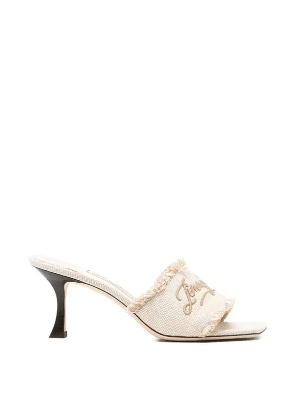 JIMMY CHOO Woven Lurex Sandals Alexia 70 - Almndcappc